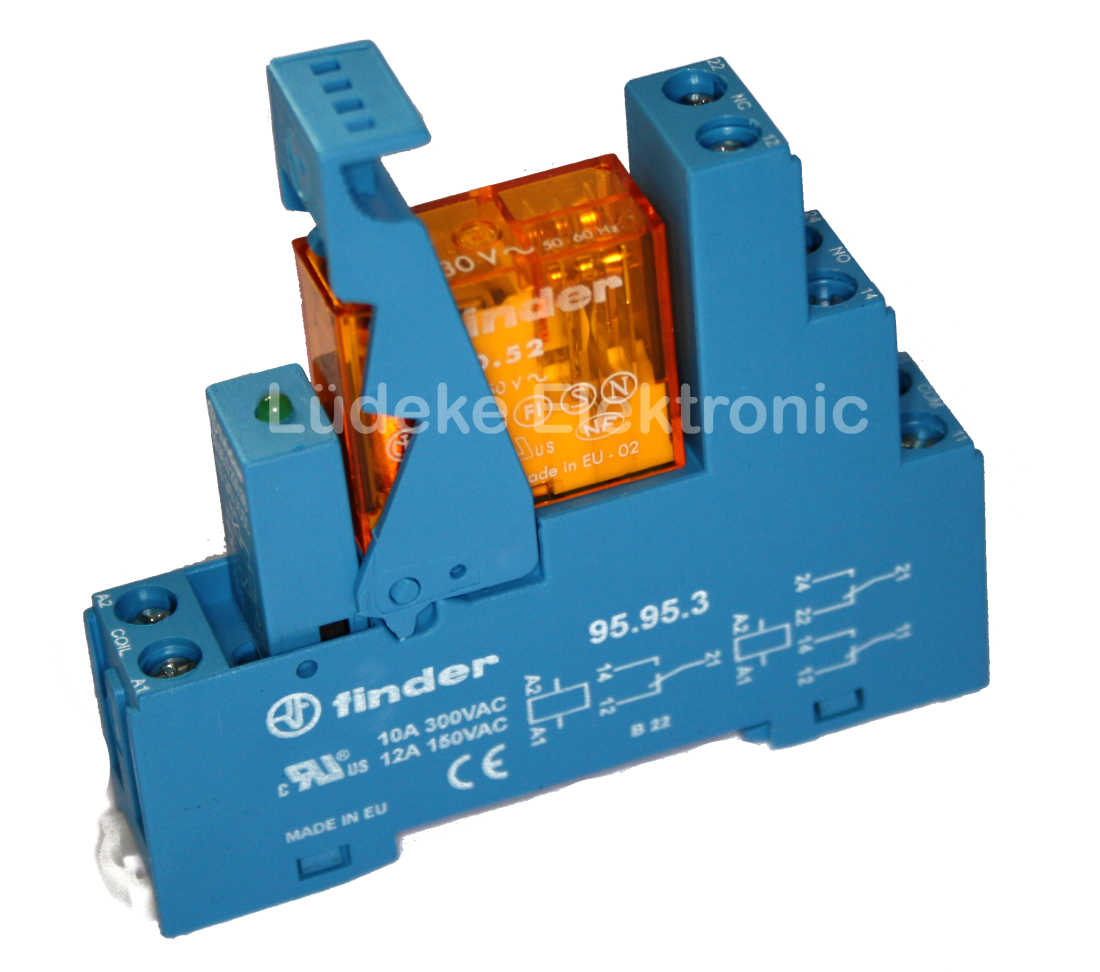 Finder Koppelrelais 230V AC max 8A mit FIN 40.52 Relais | Lüdeke Elektronic